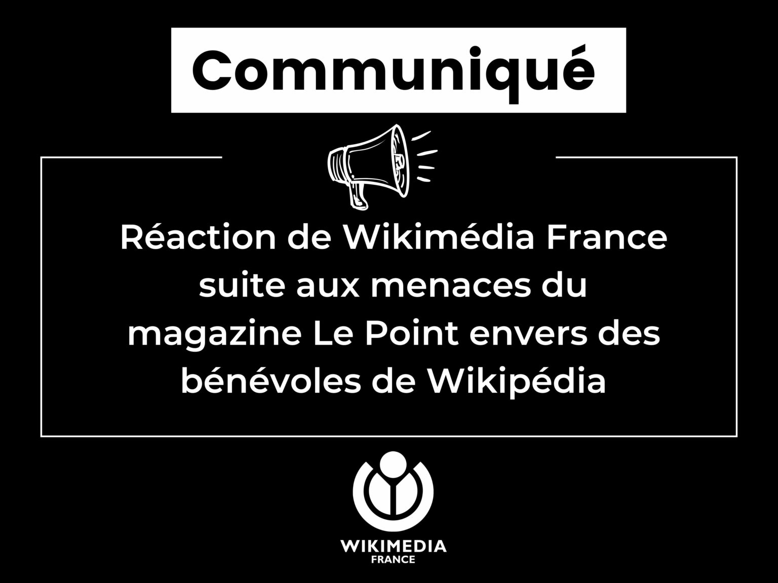 Réaction de Wikimédia France suite aux menaces du magazine Le Point ...